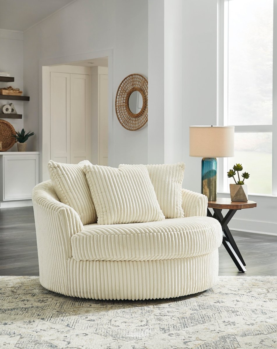 Lindyn Ivory Swivel Chair – WCC Furniture & Mattress Center