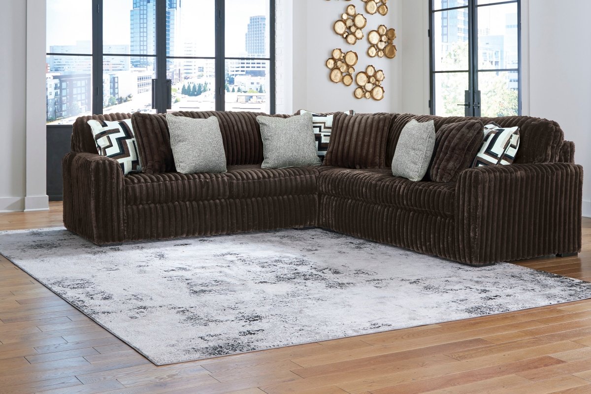 Midnight Madness L shaped Chocolate Sectional – WCC Furniture ...
